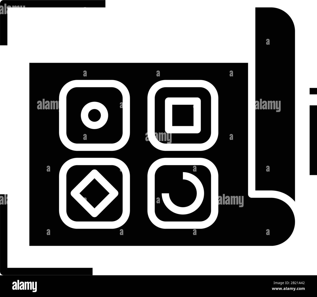 Electronic map black icon, concept illustration, vector flat symbol ...