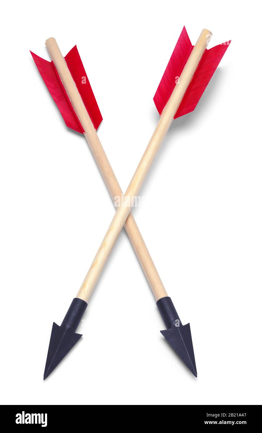 Two Arrows Crossed Isolated on White Background Stock Photo - Alamy