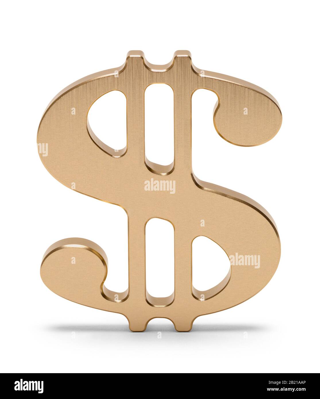 Gold Money Symbol Front View Isolated on White Background Stock Photo ...