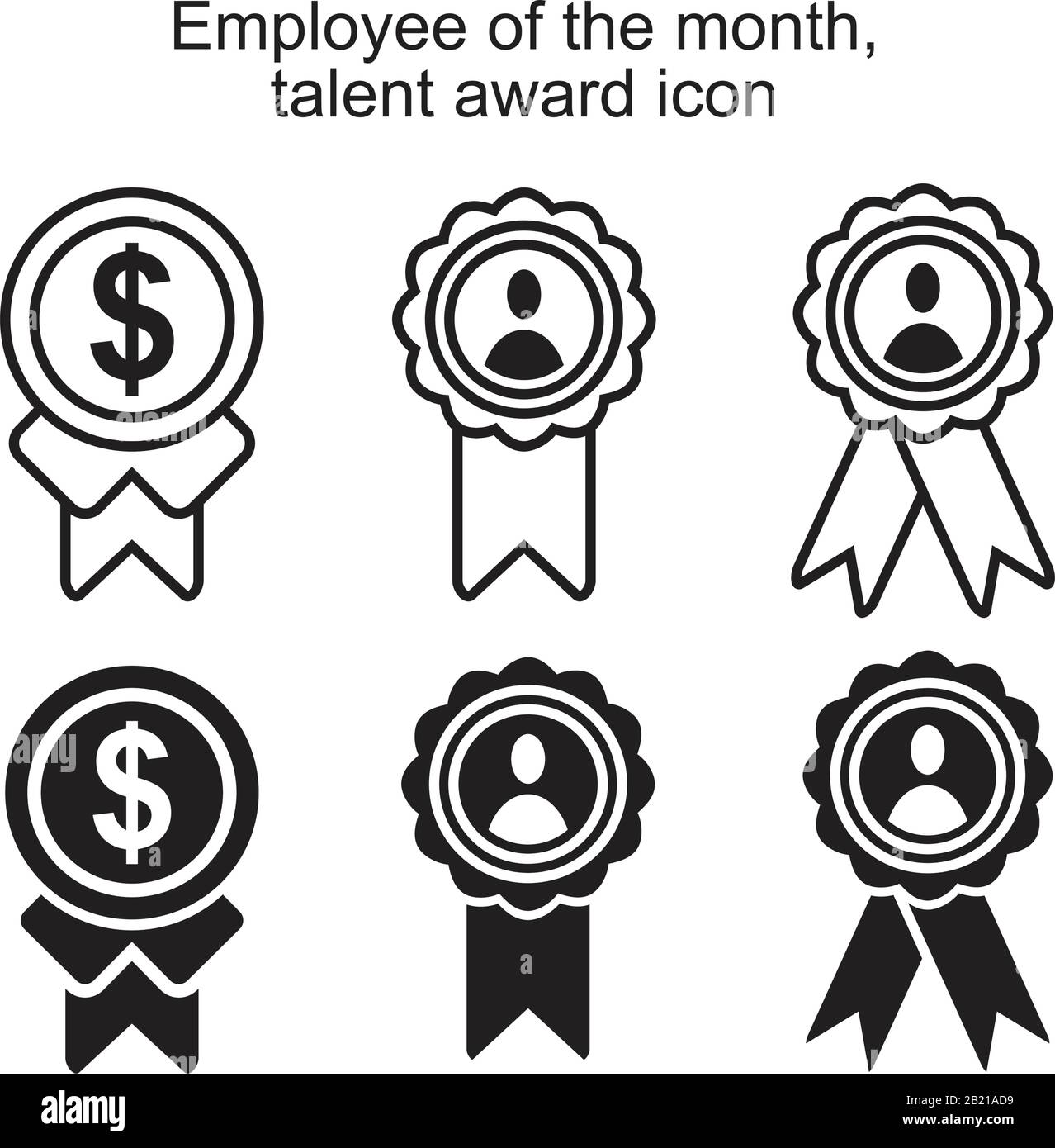 Employee of the month, talent award Icon template black color editable ...