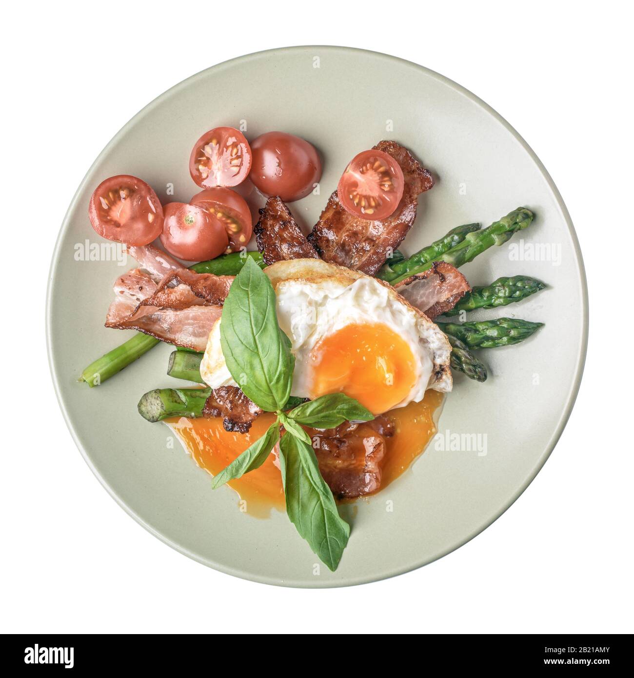 Breakfast plate top isolated Stock Photo - Alamy