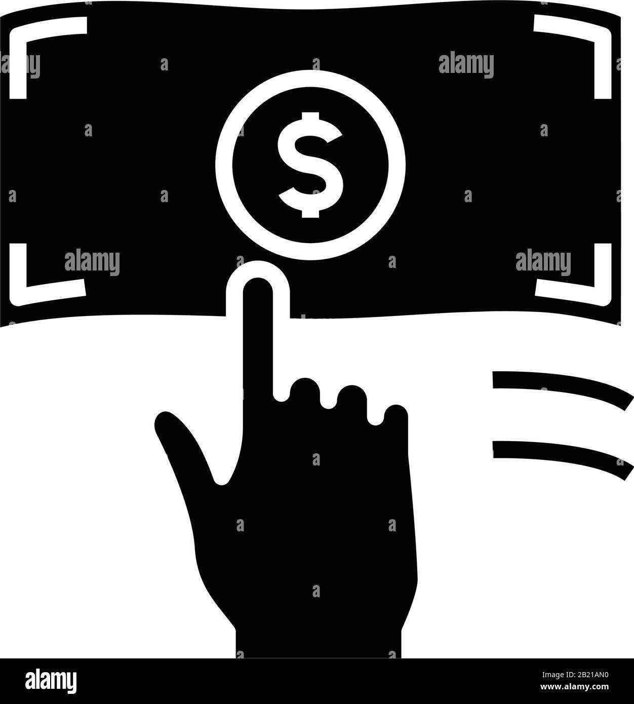 Earning money black icon, concept illustration, vector flat symbol ...