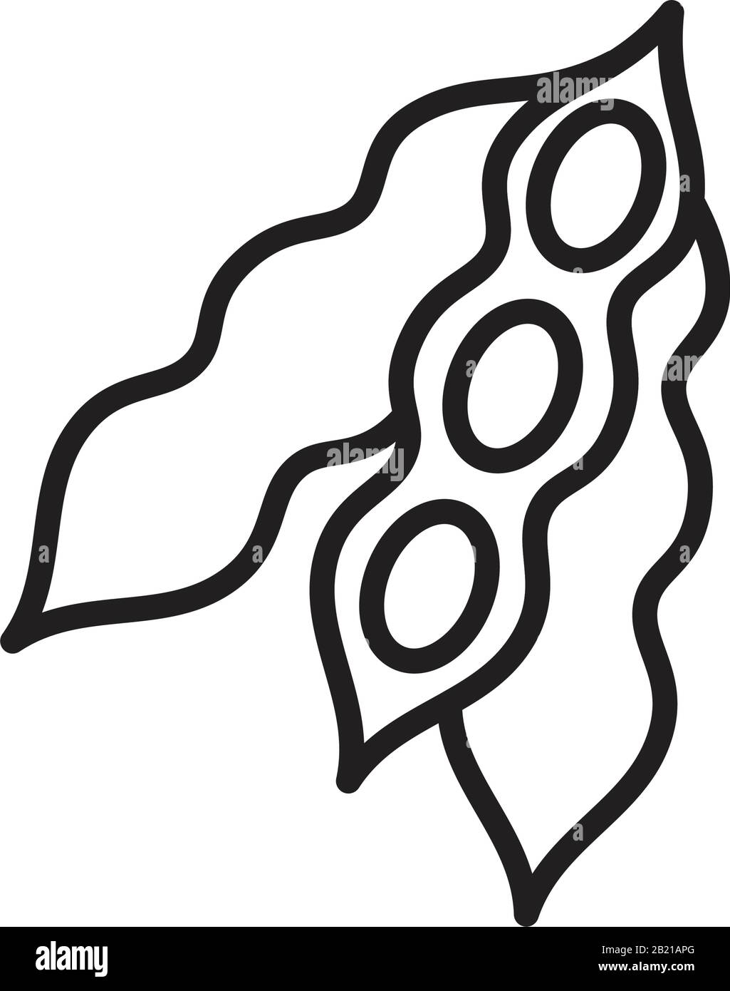 Soy beans, vector peas line Icon template black color editable. Soy ...