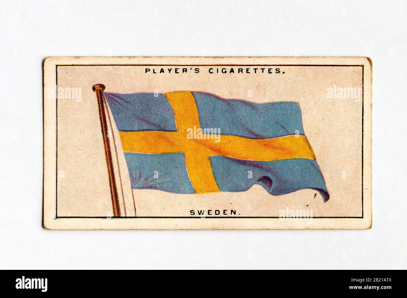 Player's cigarette card in Flags of the League of Nations series shows ...