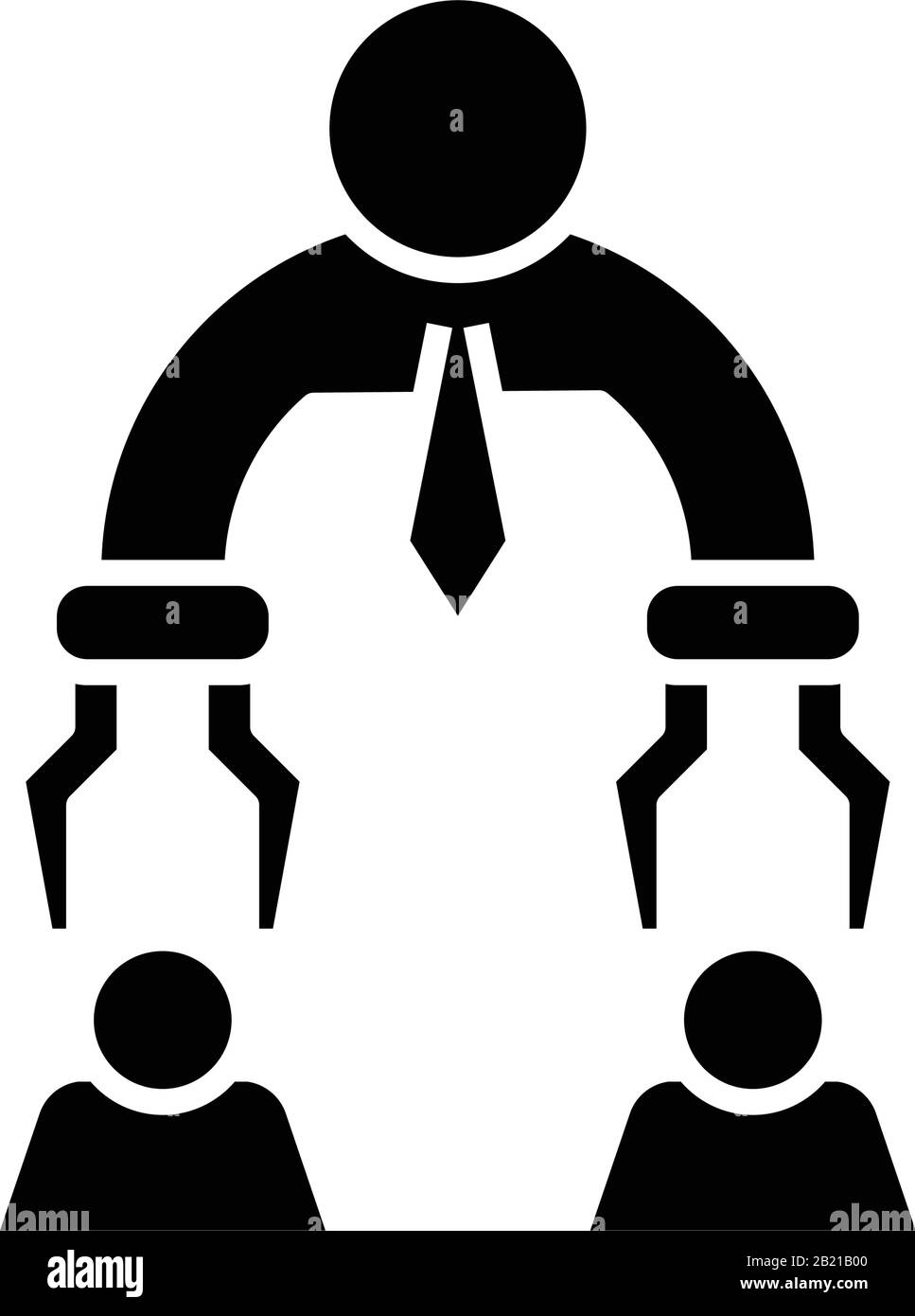 Employee selection black icon, concept illustration, vector flat symbol ...