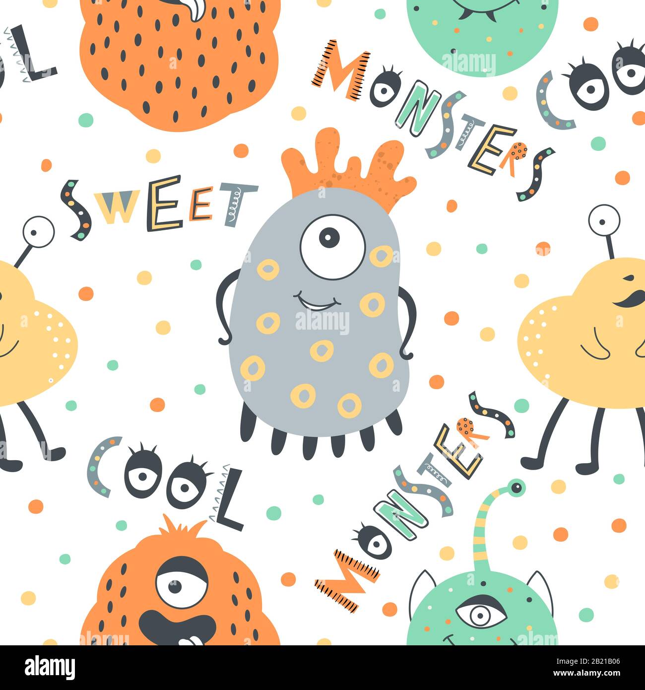 Cute Monster Doodle Wallpaper