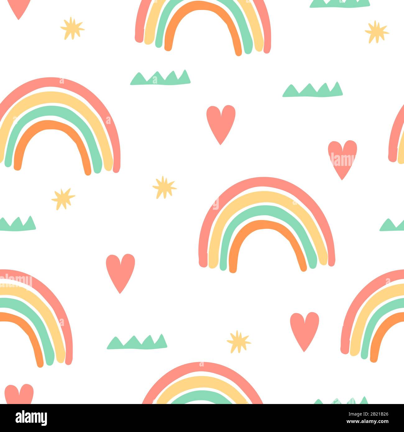 Rainbow Hearts And Stars