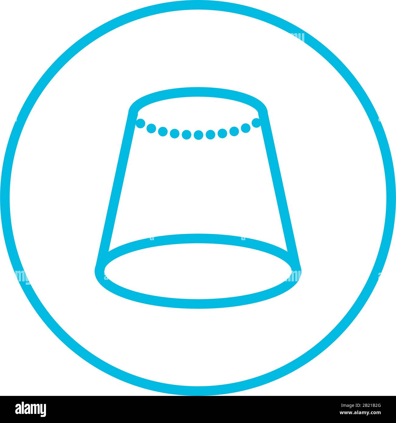blunted cone inside circle line style icon design, futuristic virtual ...