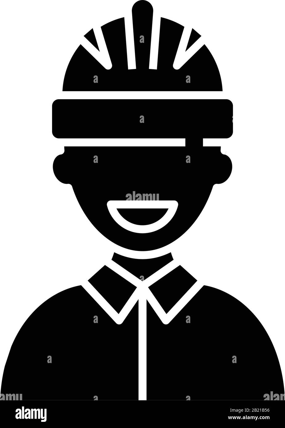 Engineer black icon, concept illustration, vector flat symbol, glyph ...