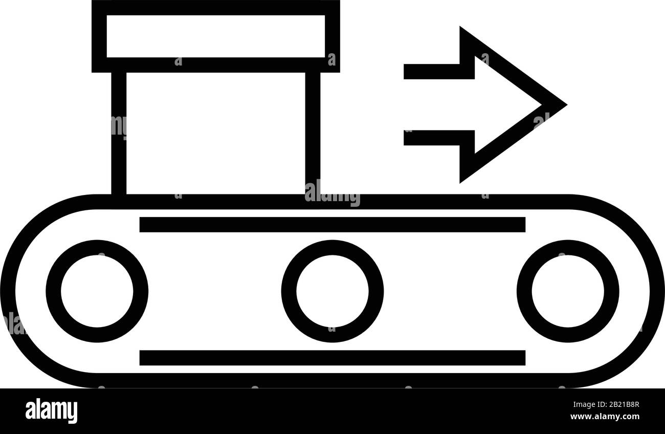 New box line icon, concept sign, outline vector illustration, linear ...