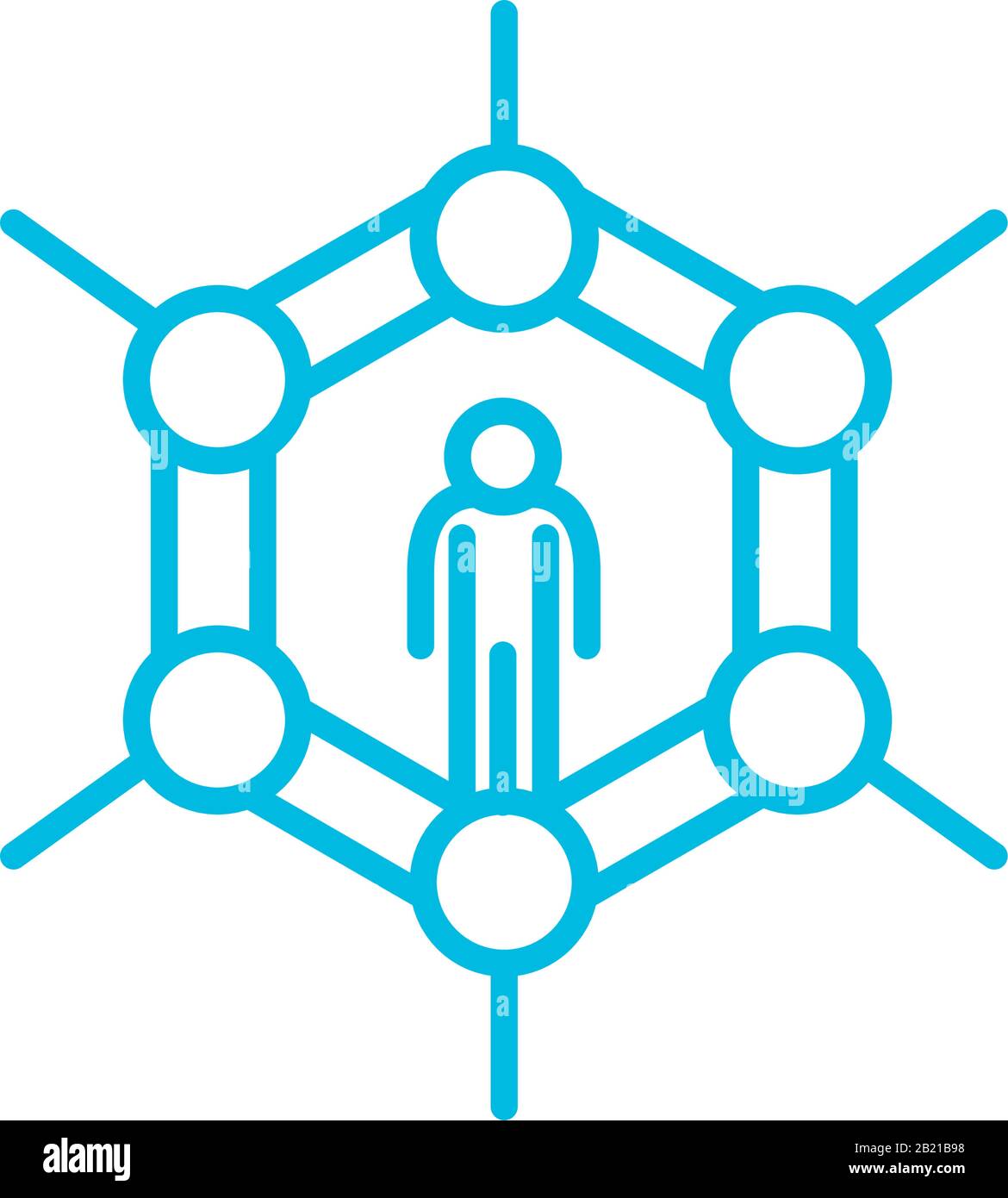 avatar inside pointed circuit line style icon design, futuristic ...