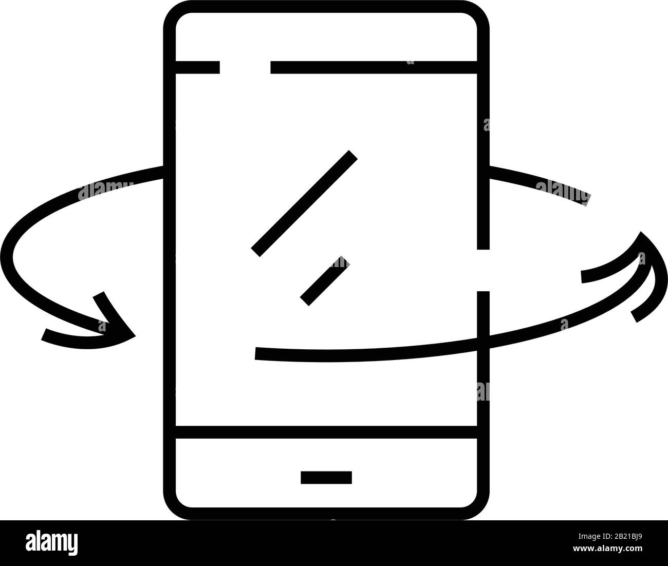 Mobile phone market line icon, concept sign, outline vector ...