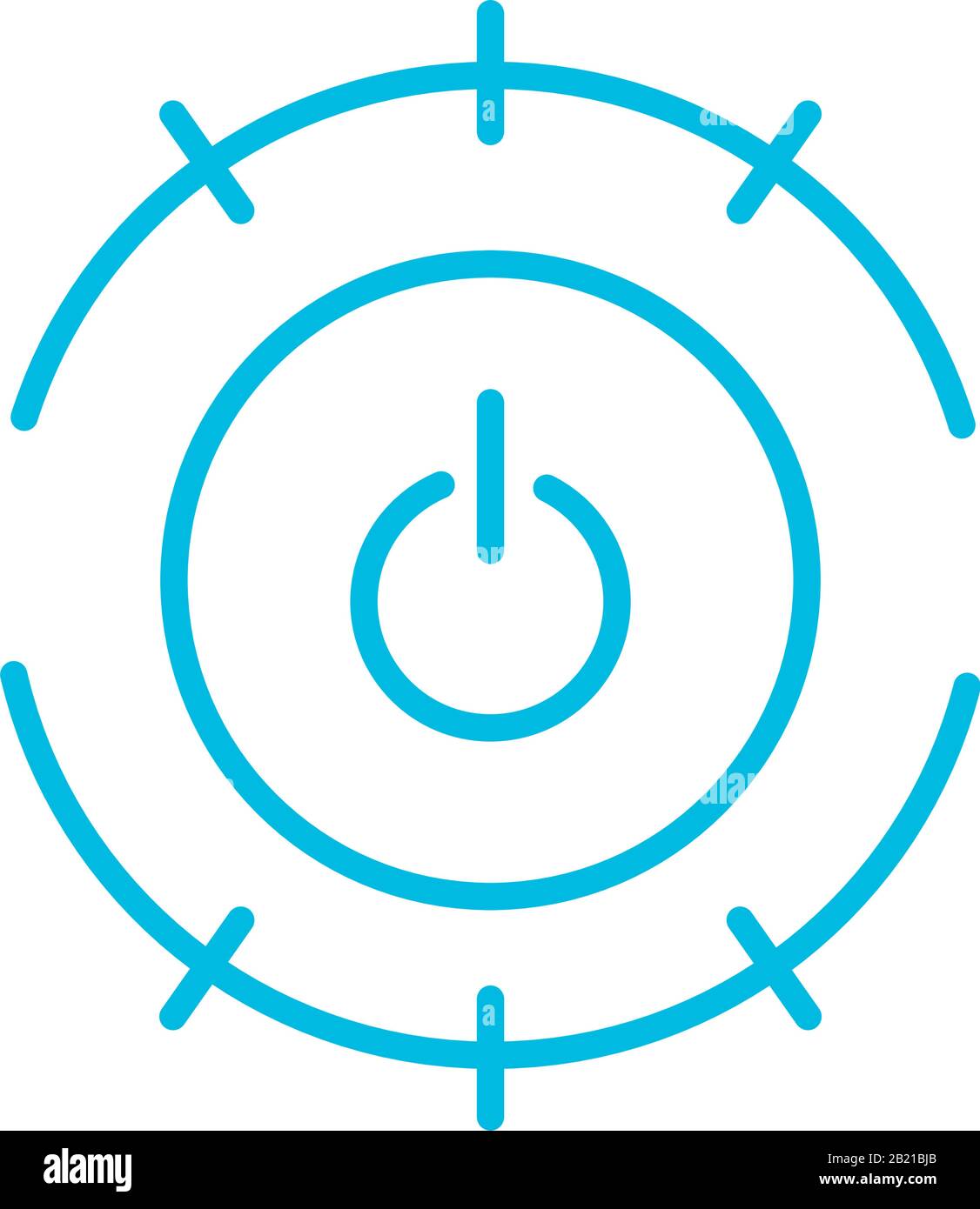 power button line style icon design, futuristic virtual technology ...