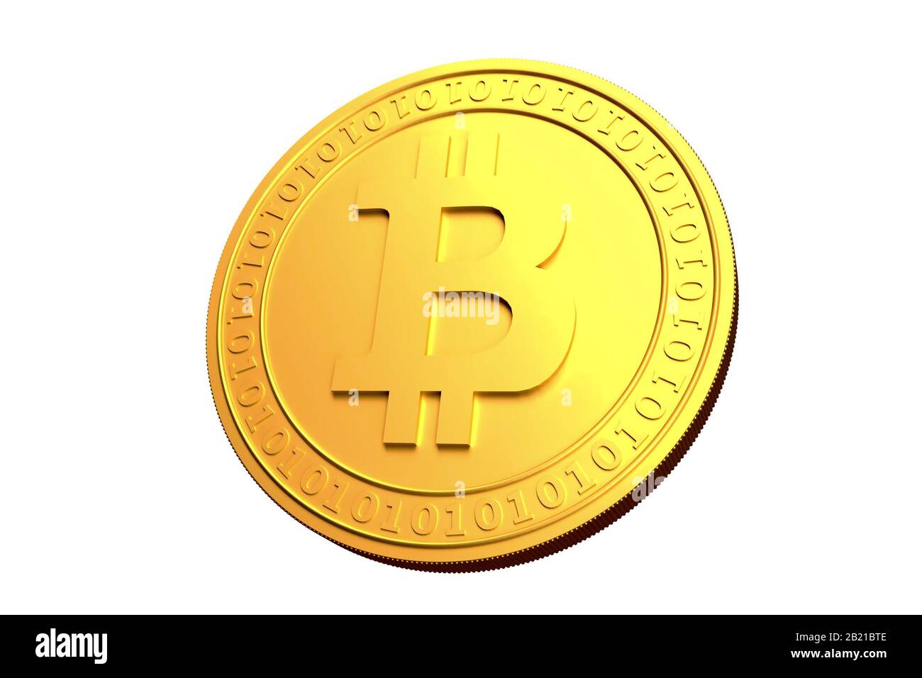 Bitcoin. Physical bit coin. Digital currency. Cryptocurrency. Golden ...