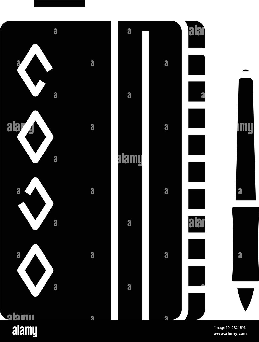 Diary planning black icon, concept illustration, vector flat symbol ...