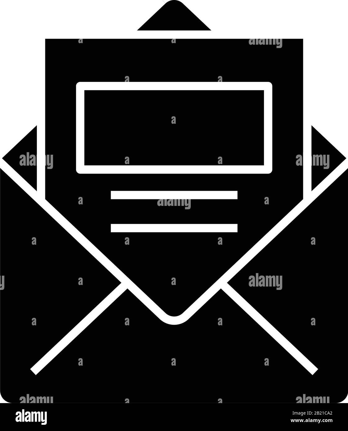 Email black icon, concept illustration, vector flat symbol, glyph sign ...