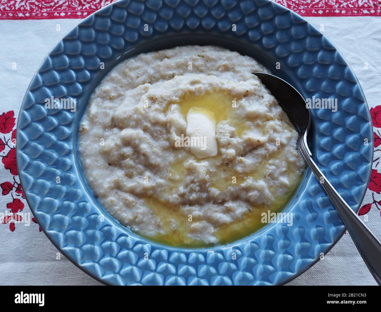 Oat porridge with butter, breakfast porridge in Finland Stock Photo - Alamy