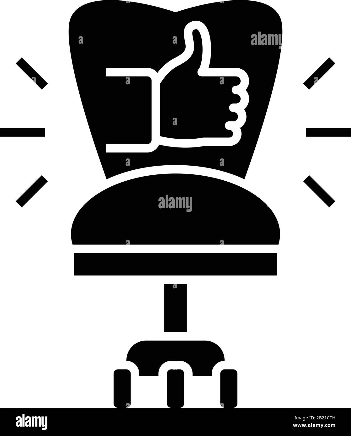 Director chair black icon, concept illustration, vector flat symbol ...