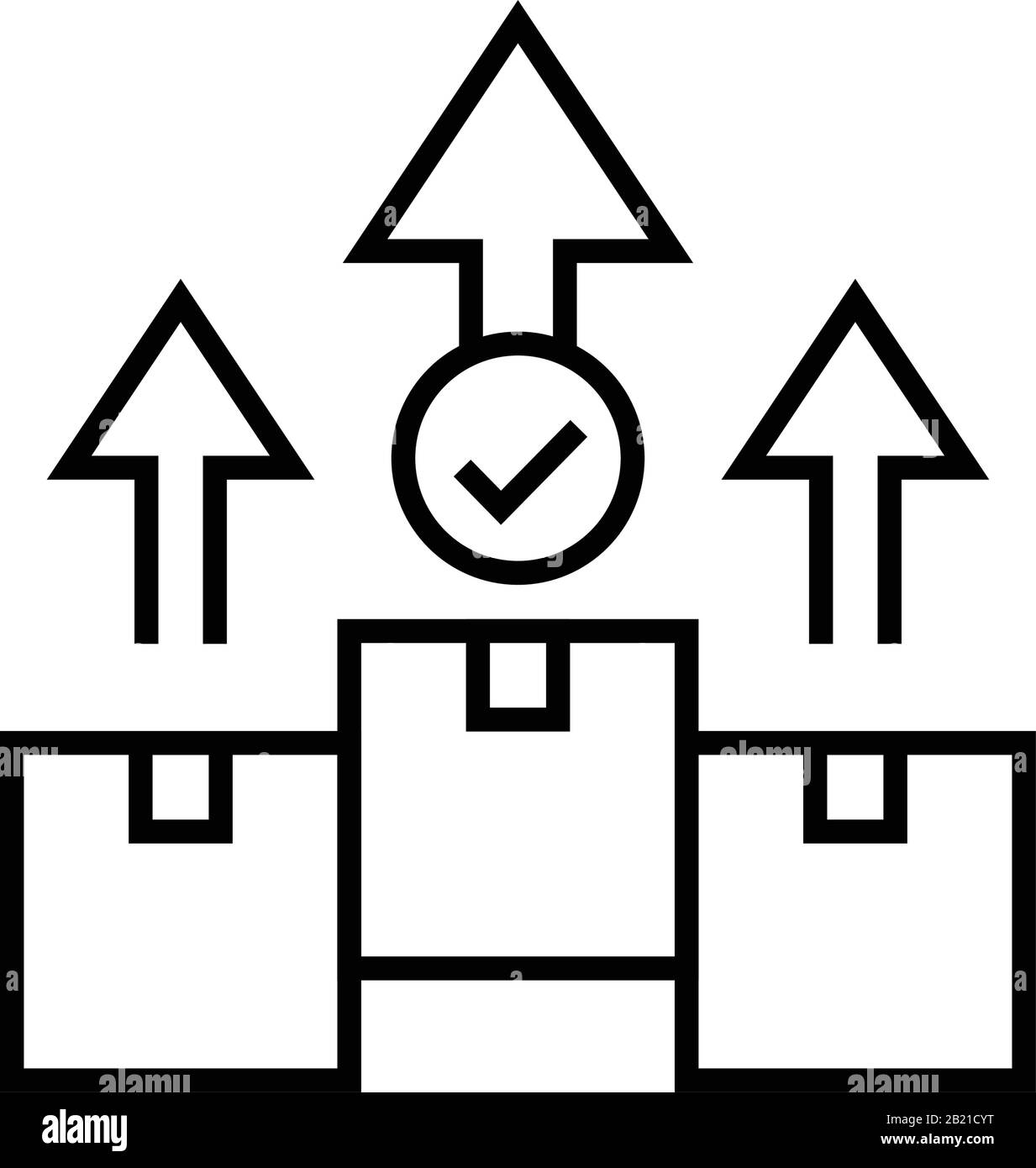 Parcel line icon, concept sign, outline vector illustration, linear ...