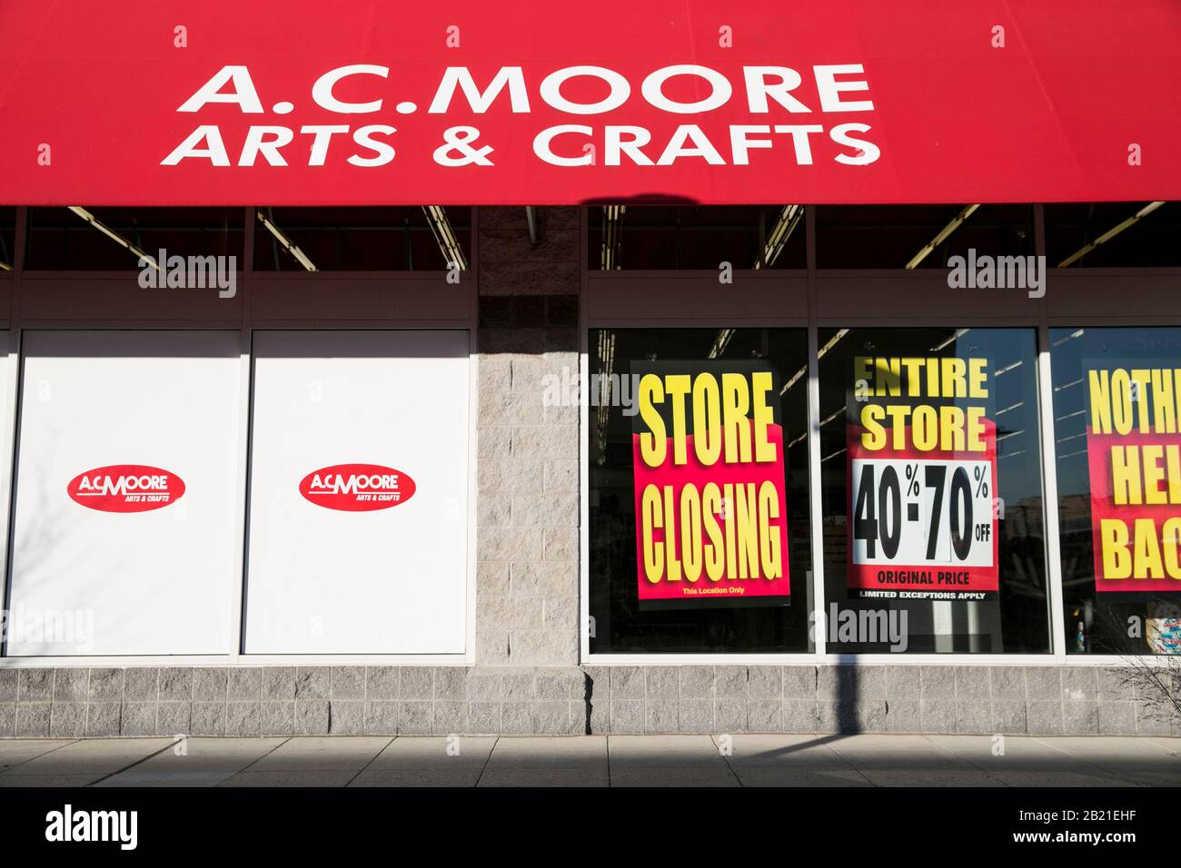 'Store Closing' signage outside of a A.C. Moore retail store location ...