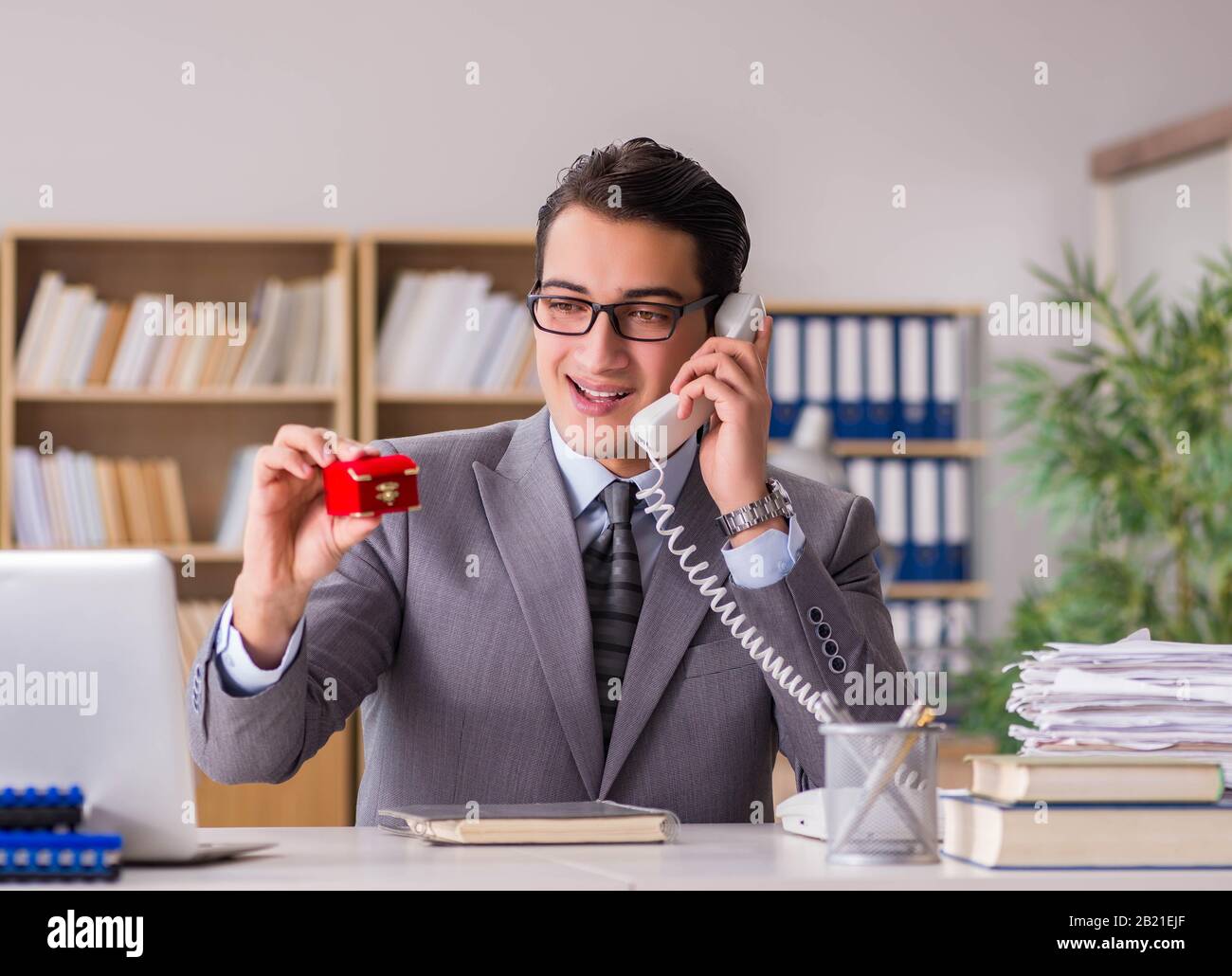 The man making proposal over phone Stock Photo - Alamy