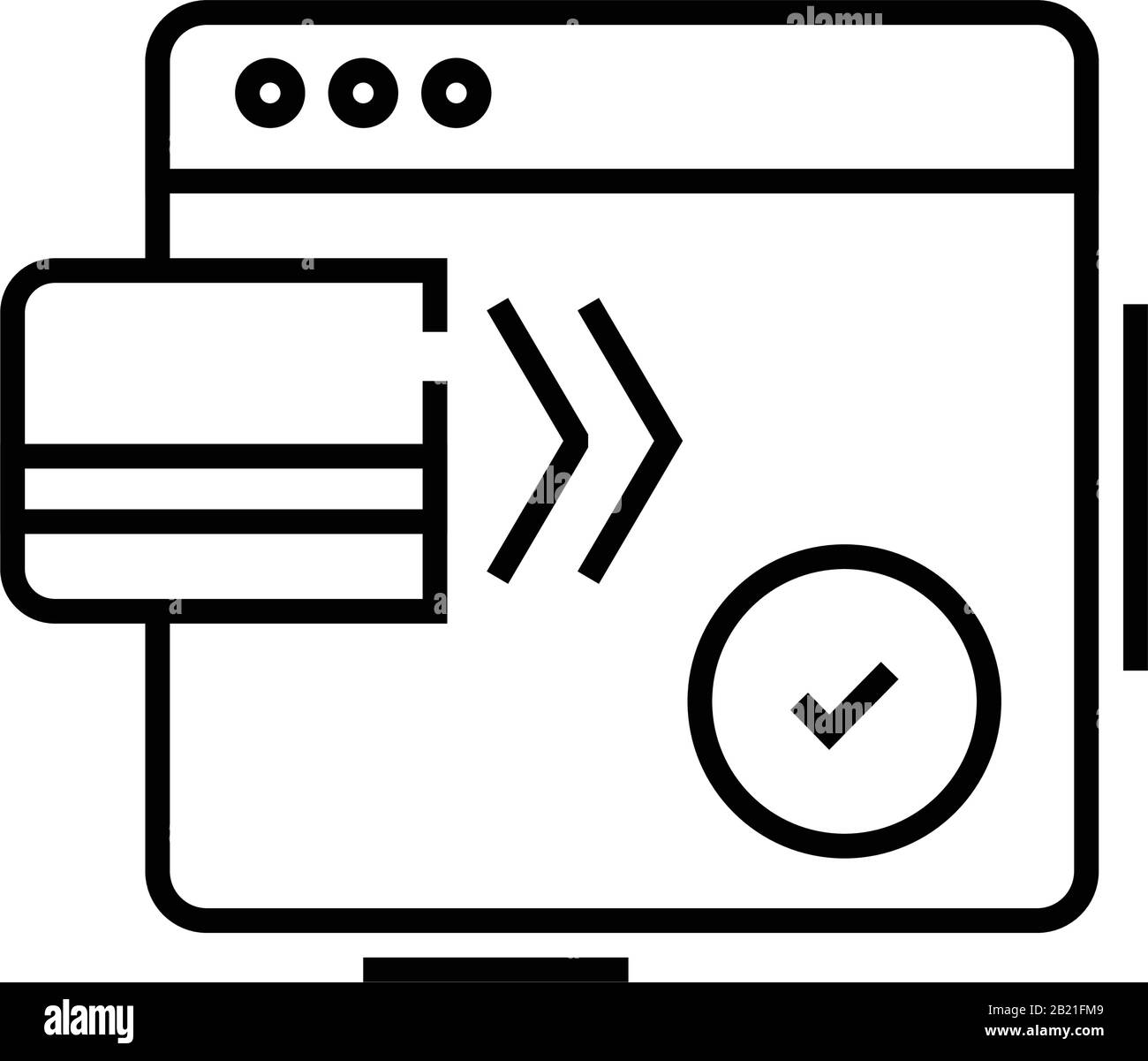 Online payment line icon, concept sign, outline vector illustration ...