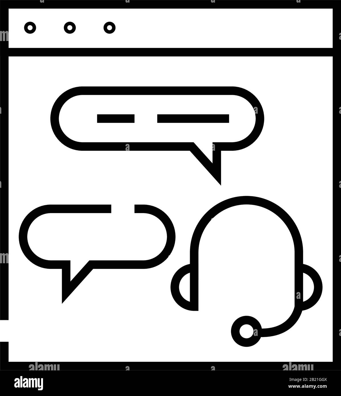 Online chating line icon, concept sign, outline vector illustration ...