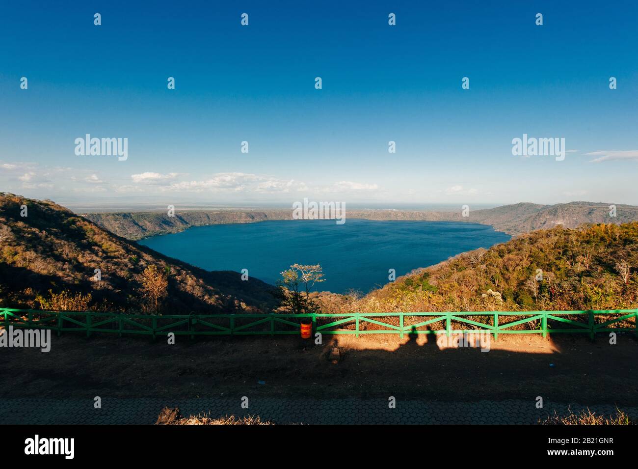 Panoramic view of volcanic Lagoon. Laguna de Apoyo in Masaya, Nicaragua ...