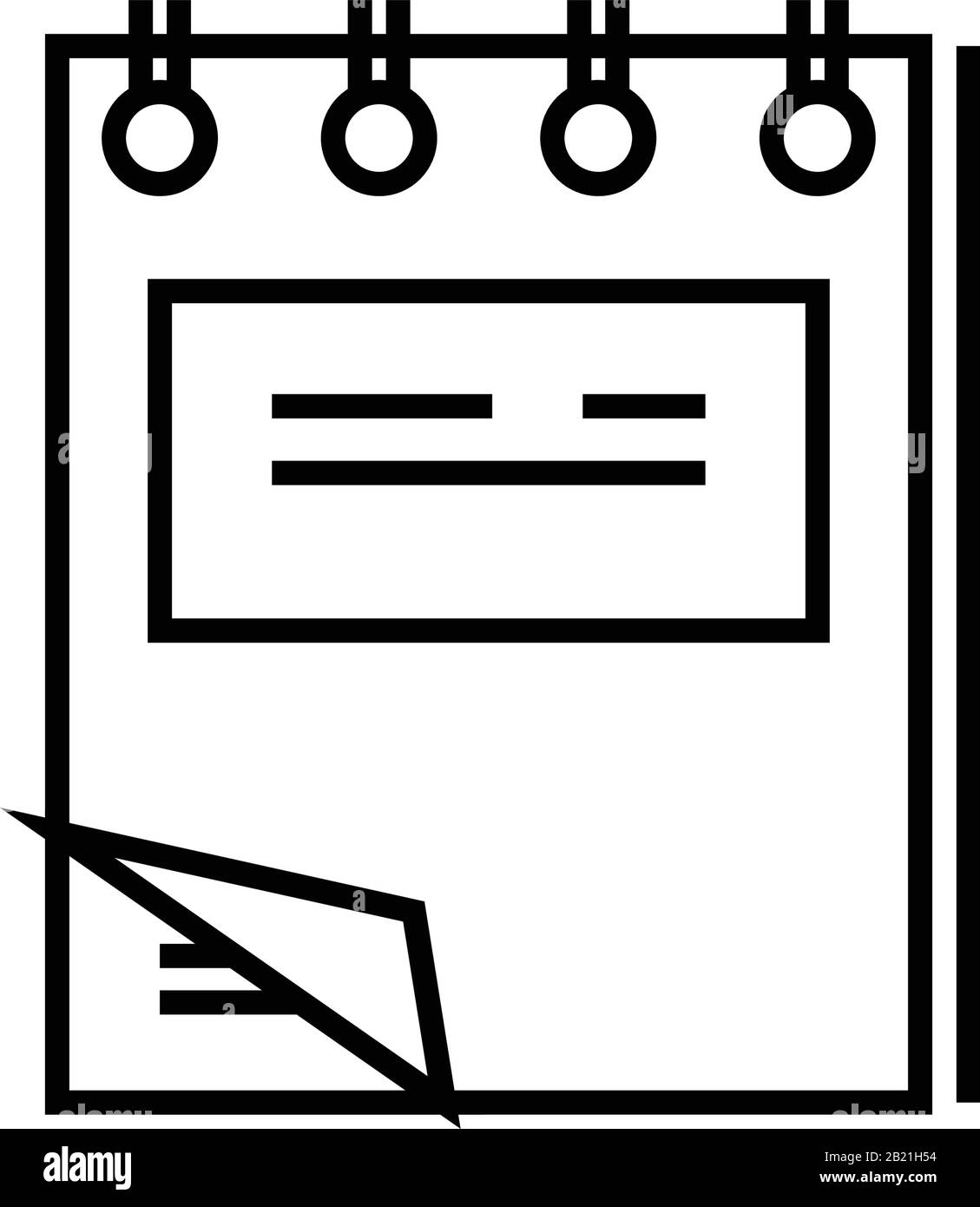 Note line icon, concept sign, outline vector illustration, linear ...