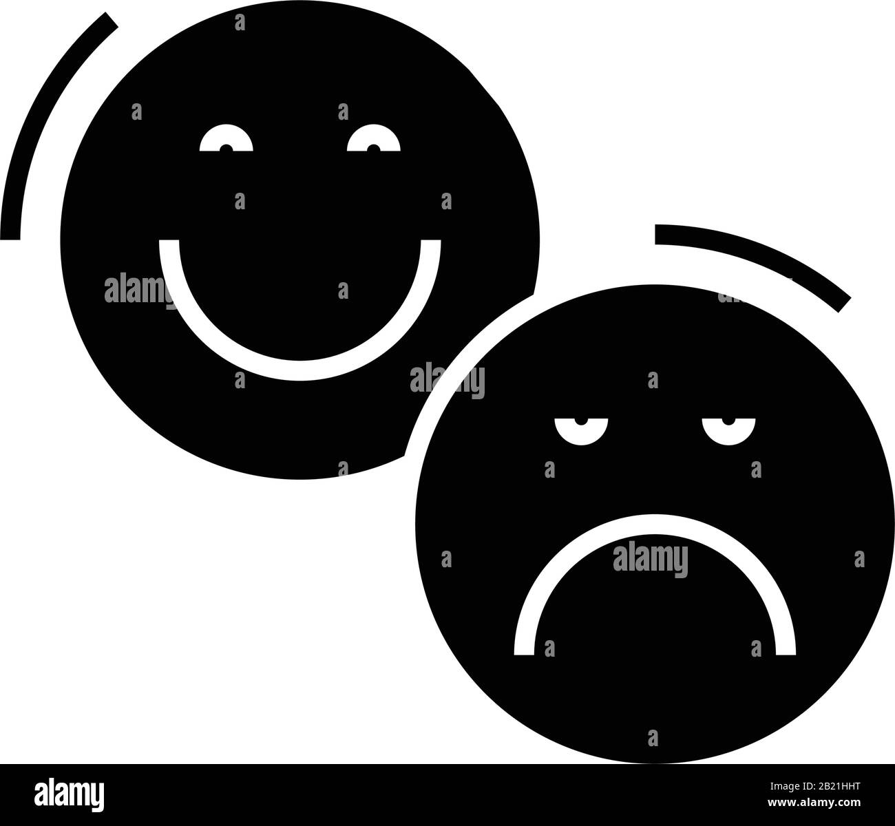 Emotions black icon, concept illustration, vector flat symbol, glyph ...