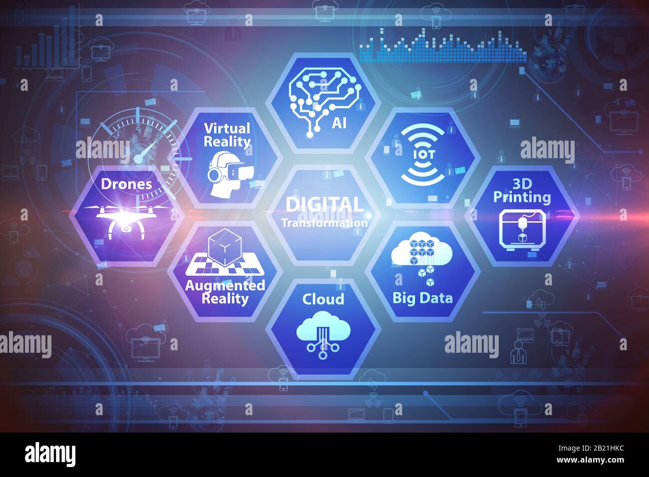 The digital transformation concept - 3d rendering Stock Photo - Alamy