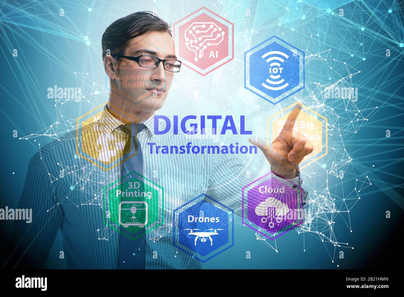 The digital transformation and digitalization technology concept Stock ...