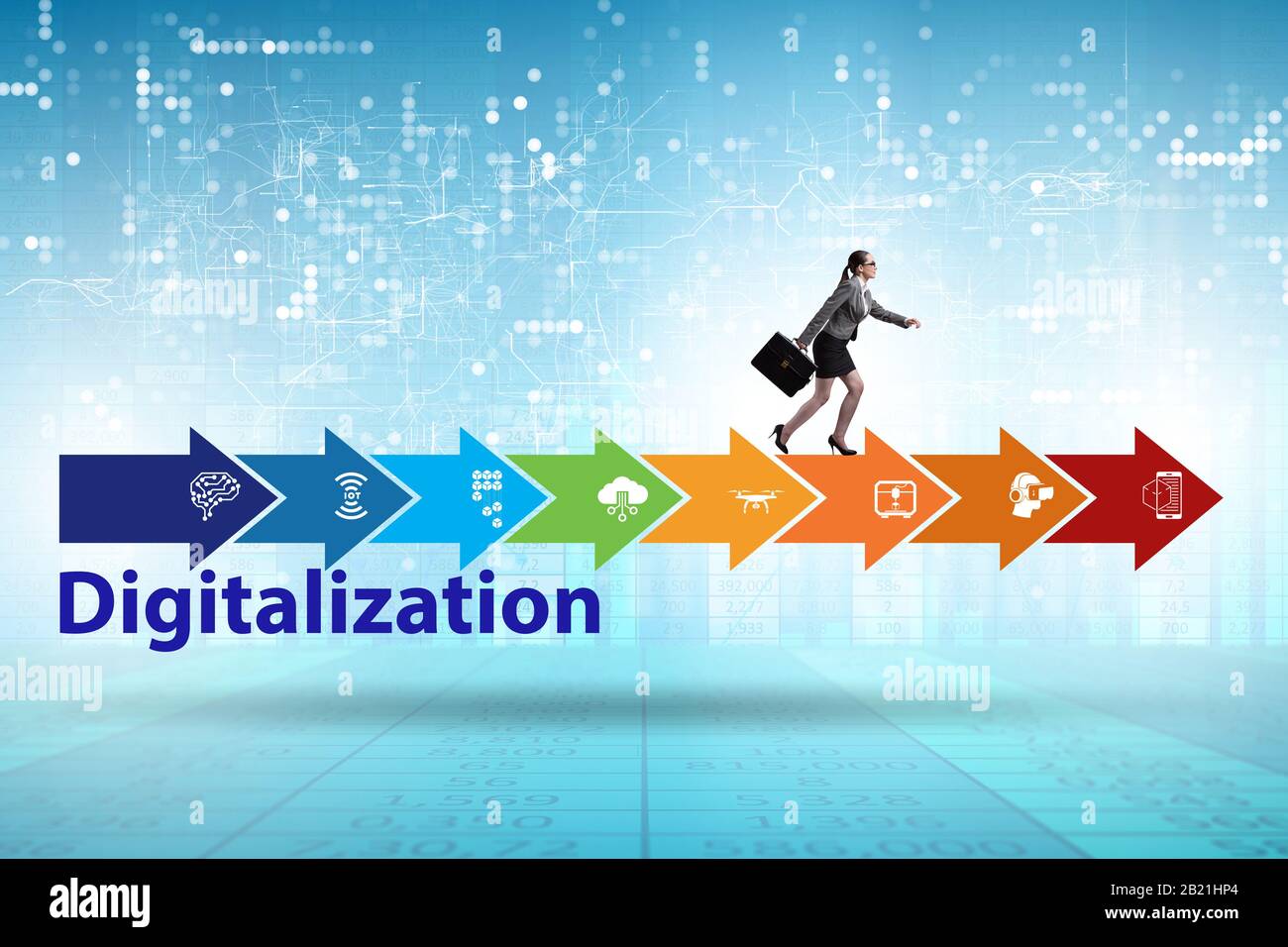 The digital transformation and digitalization technology concept Stock ...