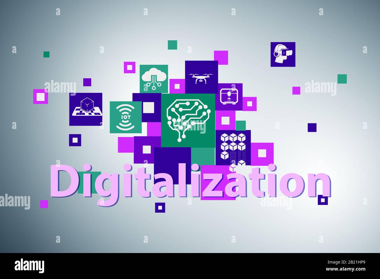 The digital transformation concept - 3d rendering Stock Photo - Alamy