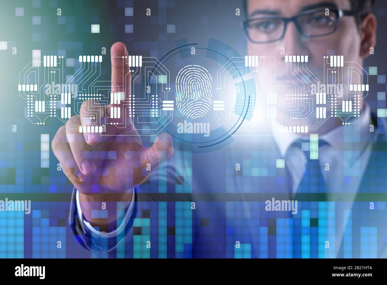 The biometrics security access concept with fingerprint Stock Photo - Alamy