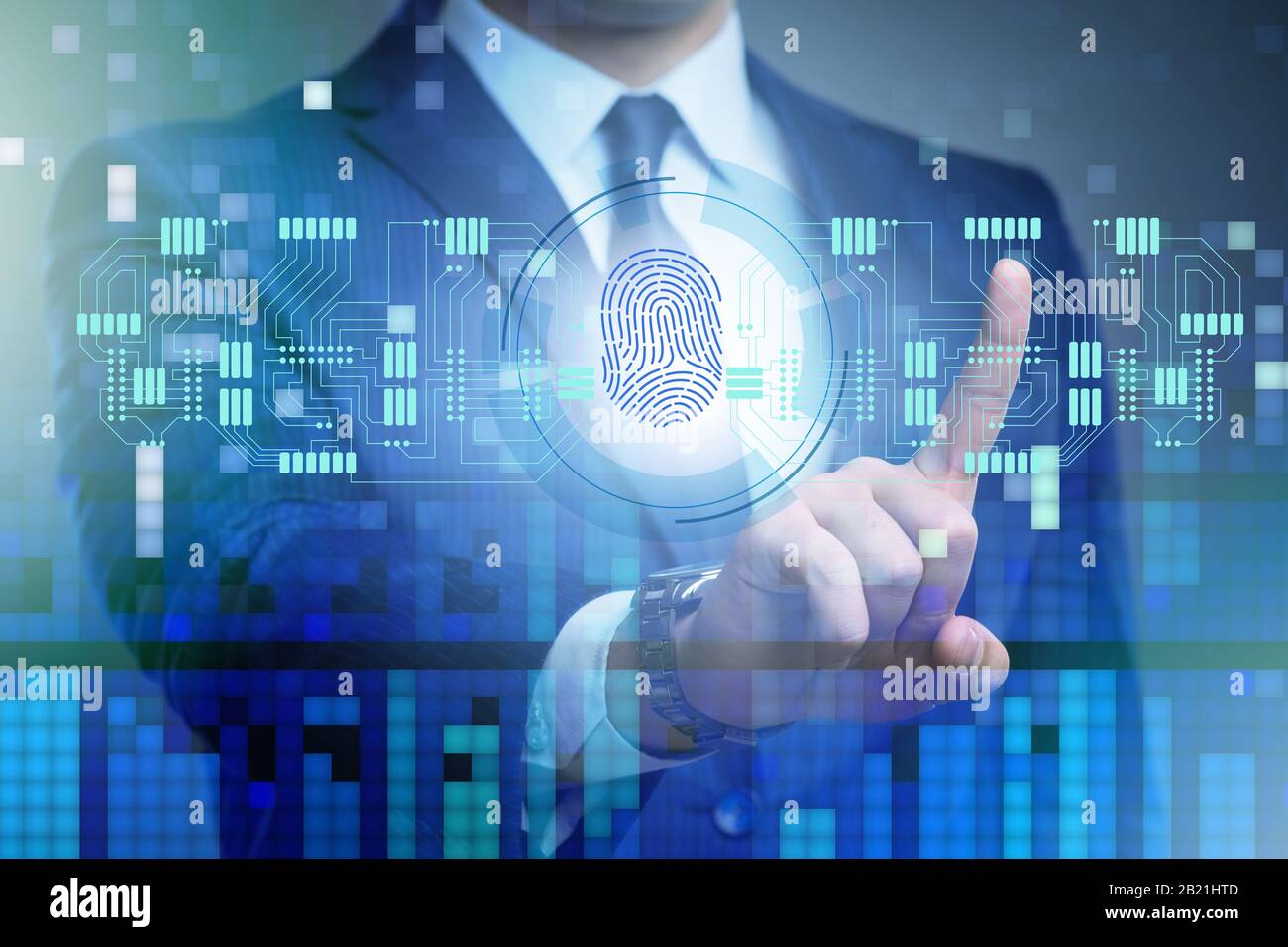 The biometrics security access concept with fingerprint Stock Photo - Alamy