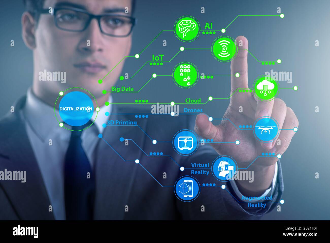 The digital transformation and digitalization technology concept Stock ...