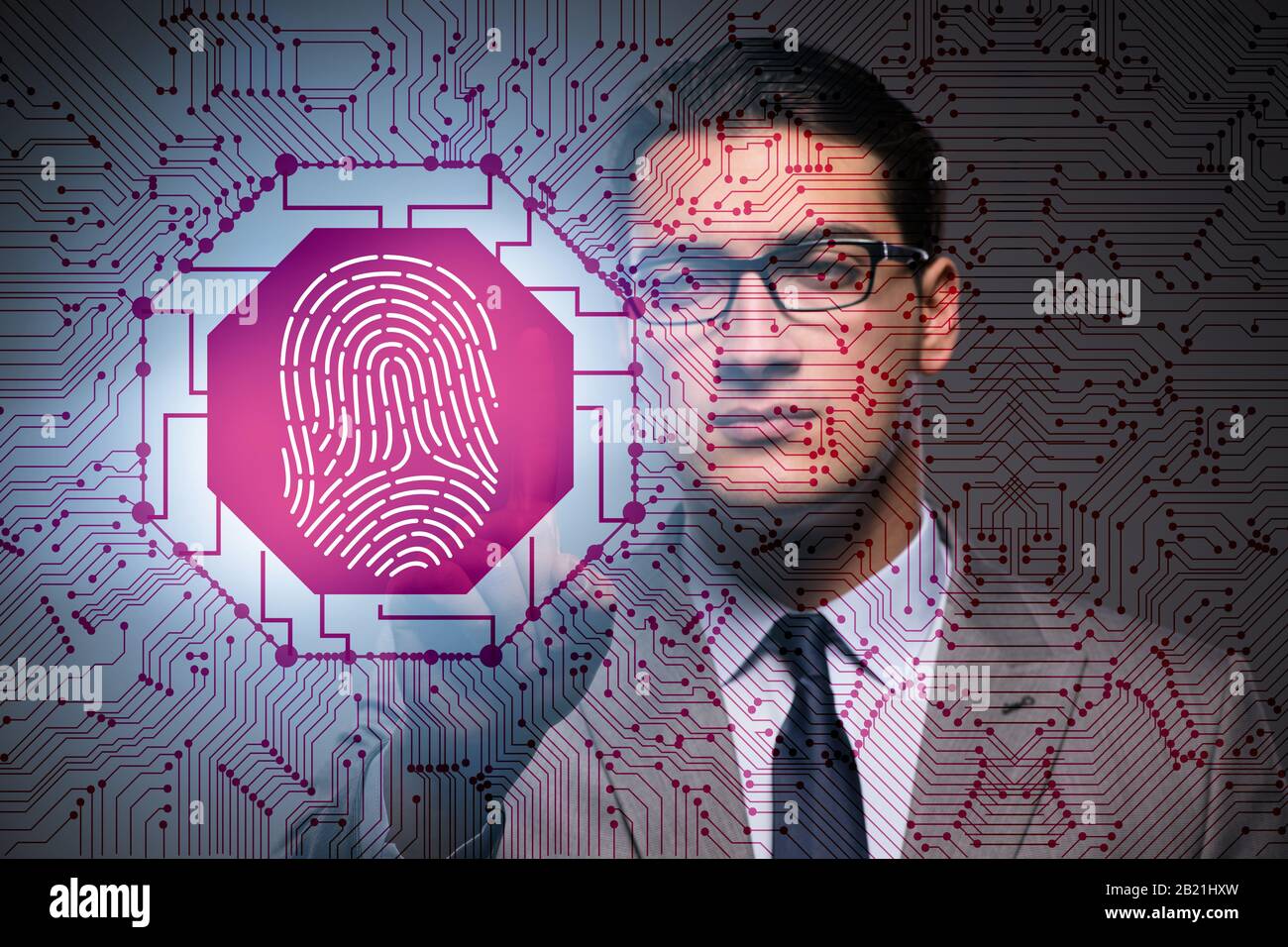 The biometrics security access concept with fingerprint Stock Photo - Alamy
