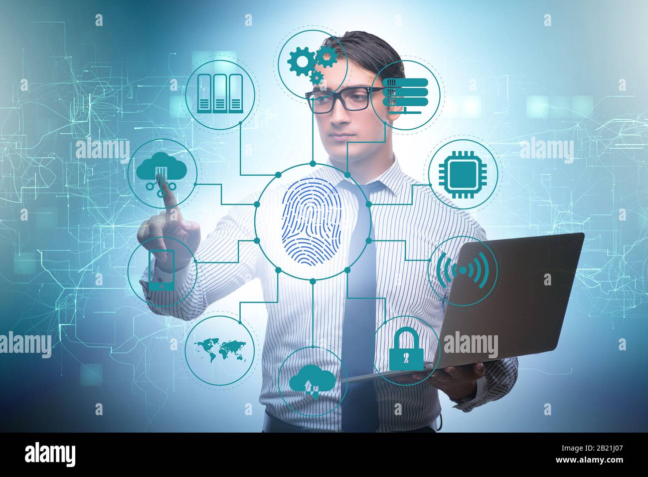 The biometrics security access concept with fingerprint Stock Photo - Alamy