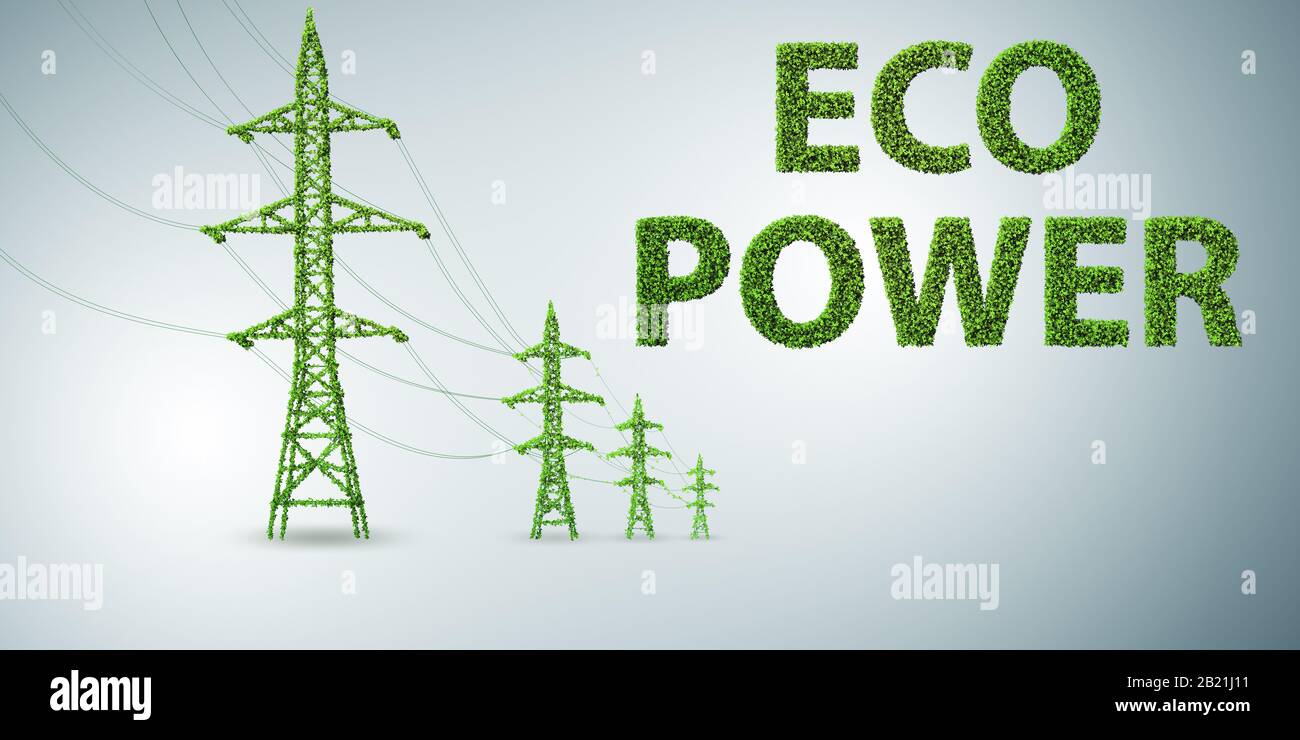 Green and eco energy concept - 3d rendering Stock Photo - Alamy