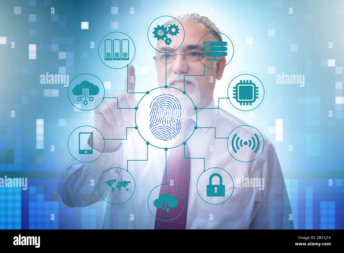 The biometrics security access concept with fingerprint Stock Photo - Alamy