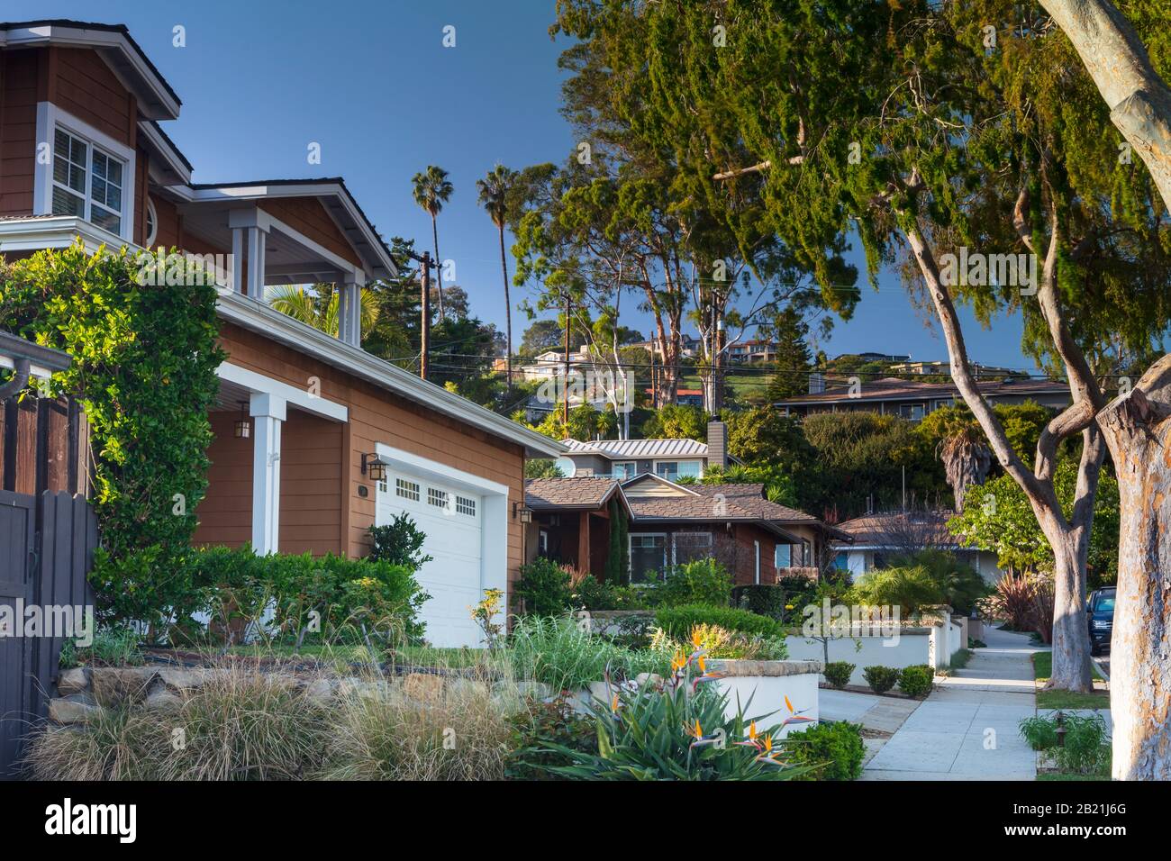 Beautiful California home exterior with a custom landscaped garden and ...