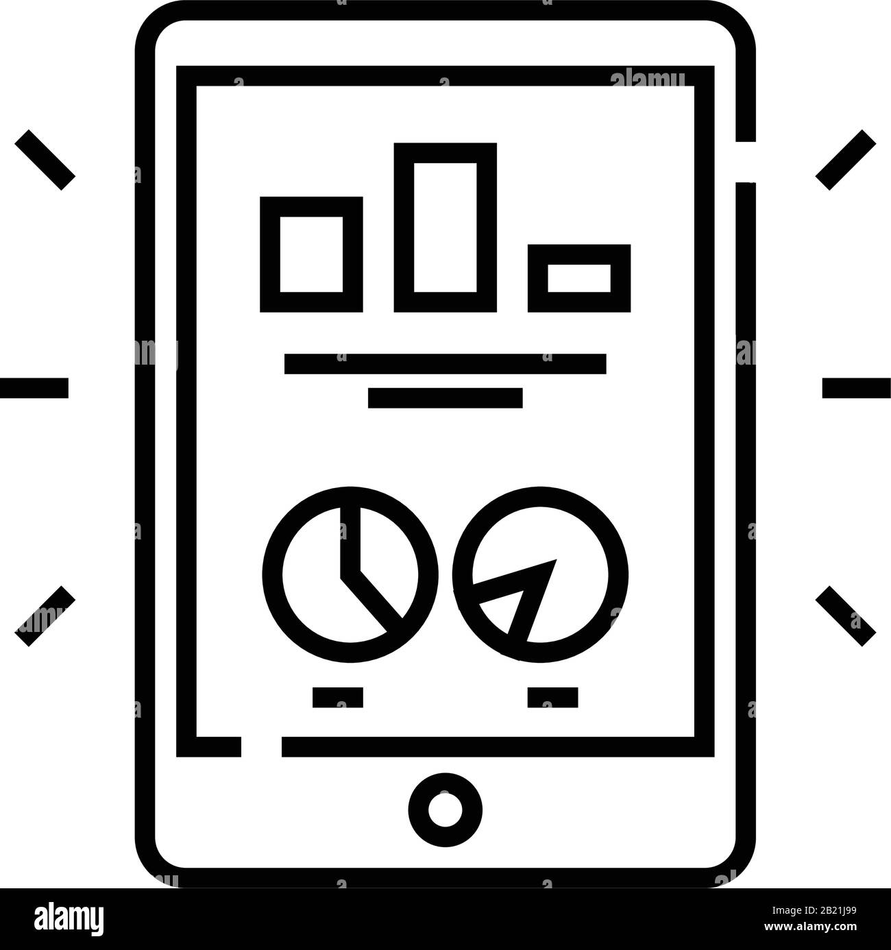 New diagrams line icon, concept sign, outline vector illustration ...