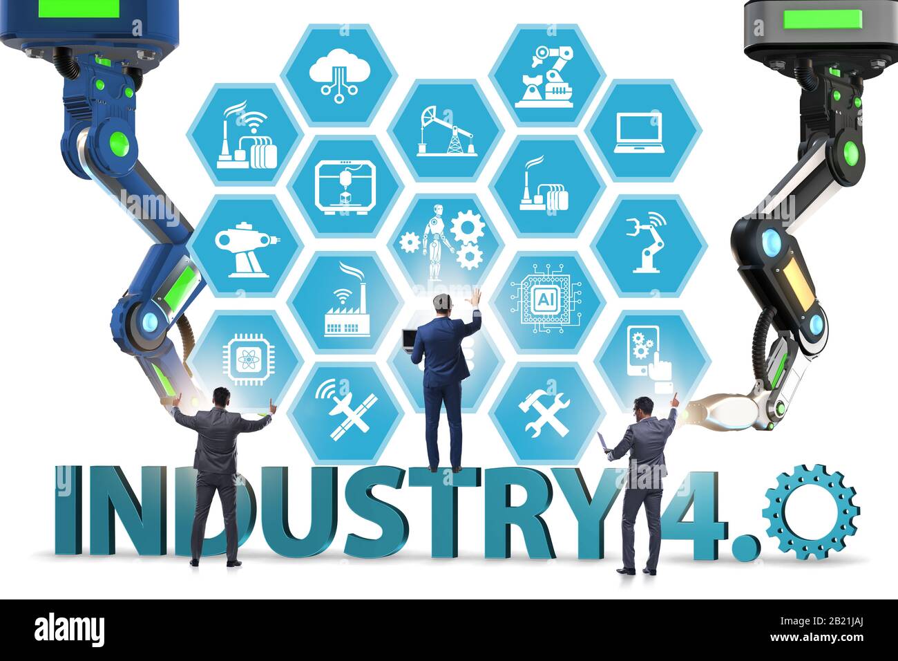 The modern industry 4.0 technical automation concept Stock Photo - Alamy