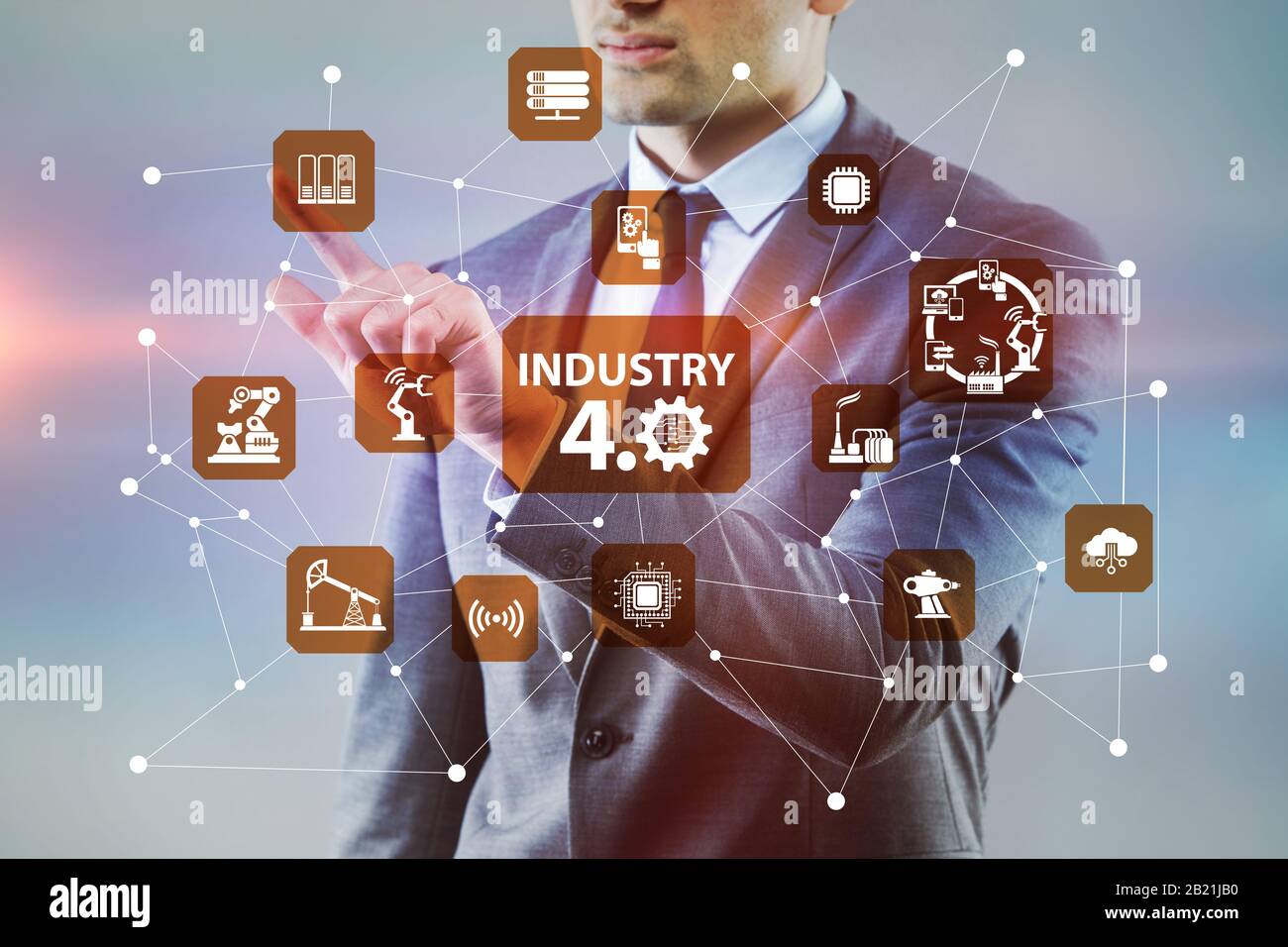 The modern industry 4.0 technical automation concept Stock Photo - Alamy
