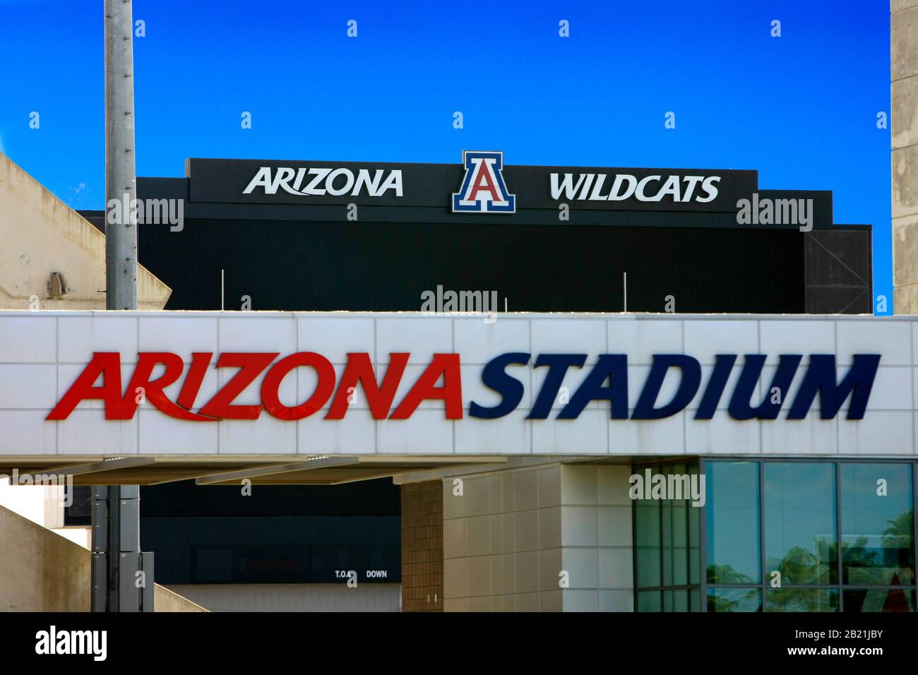 Arizona Wildcats scoreboard at the Arizona Stadium on the campus of the ...
