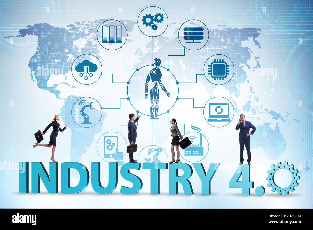 The modern industry 4.0 technical automation concept Stock Photo - Alamy