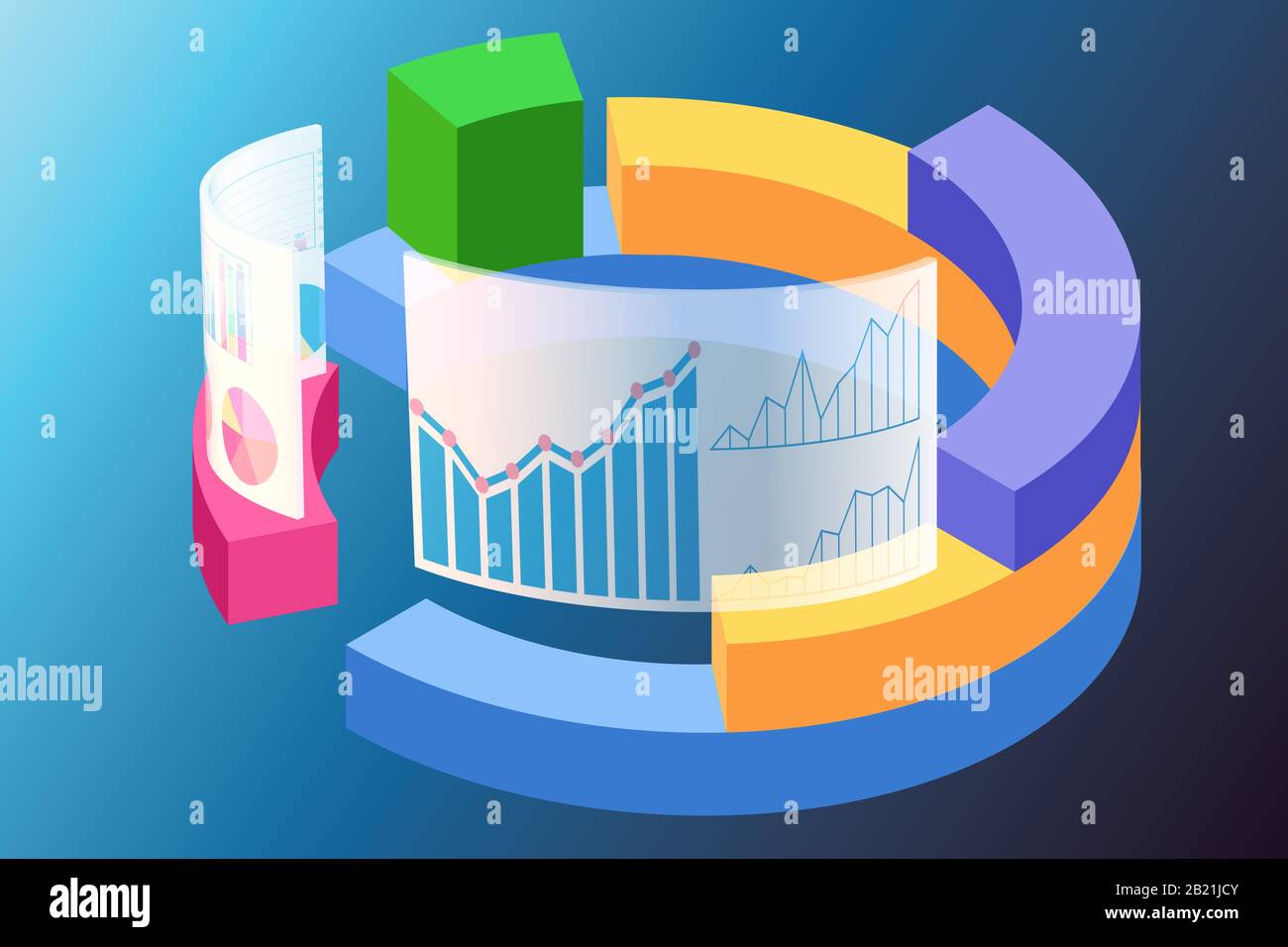 The various visualisation at trading environment - 3d rendering Stock ...
