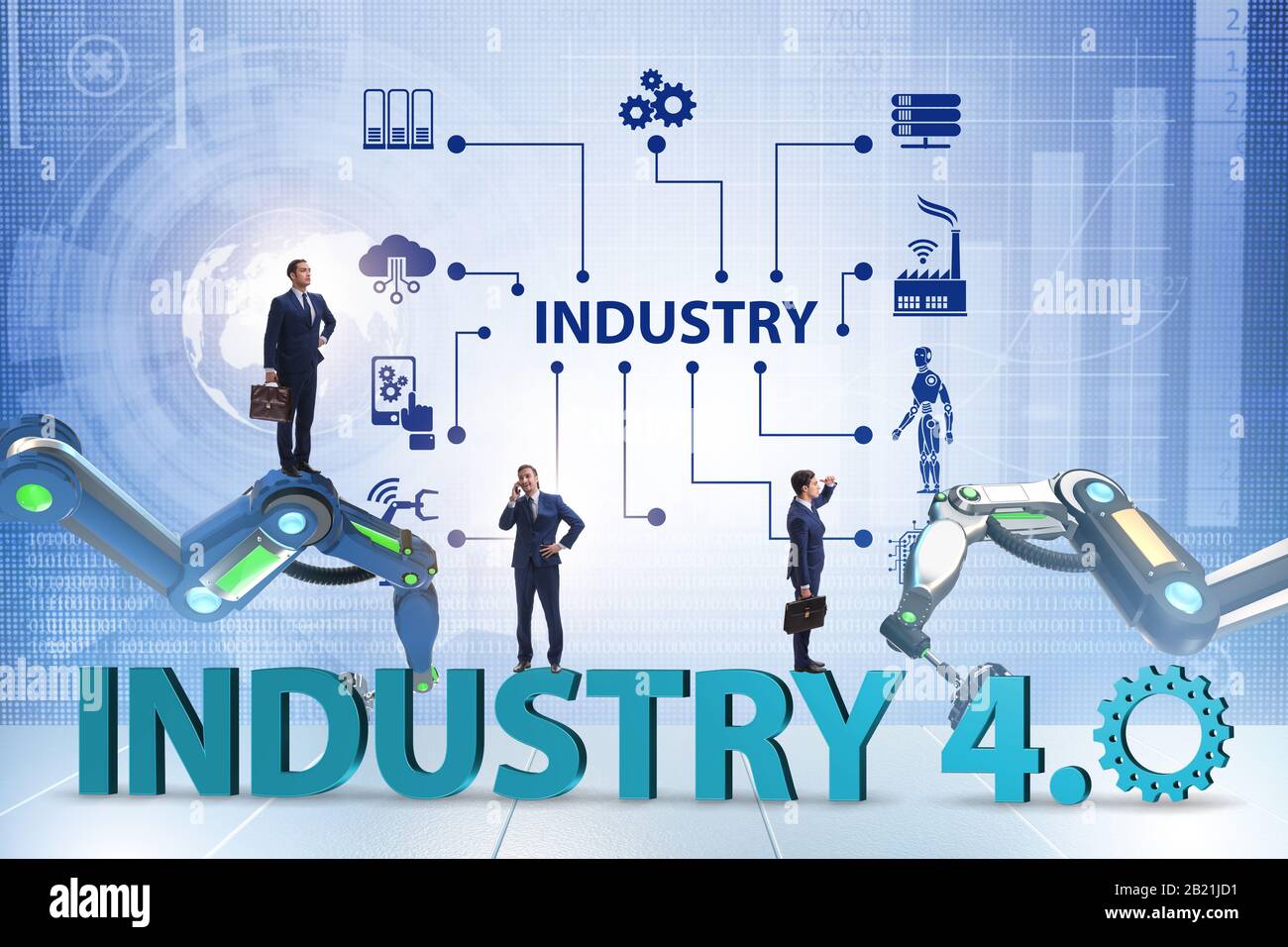 The modern industry 4.0 technical automation concept Stock Photo - Alamy