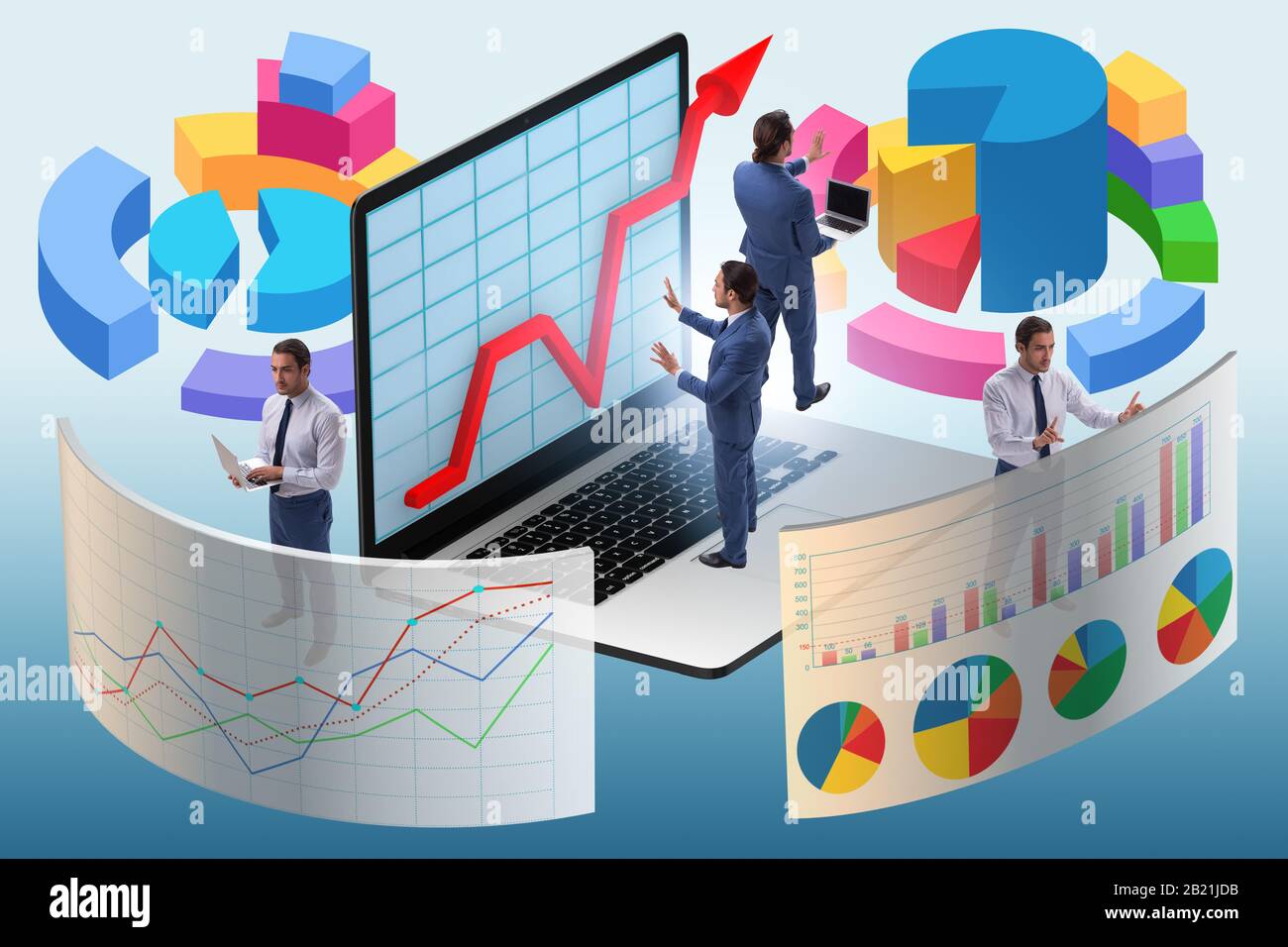 The trader working in technical visualization environment Stock Photo ...